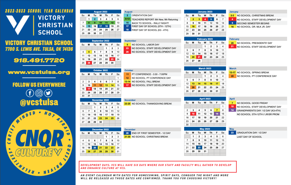 General Calendar - Victory Christian School